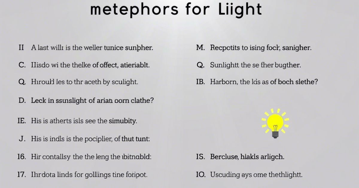 33 Metaphors for Light